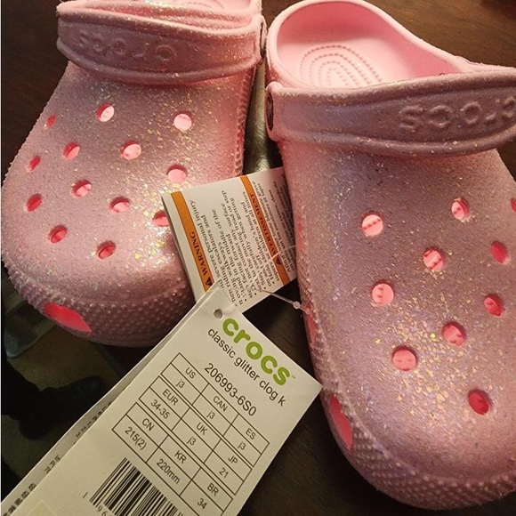CROCS | Shoes | New Shiny Pink Crocs Girls Size J3 | Poshmark